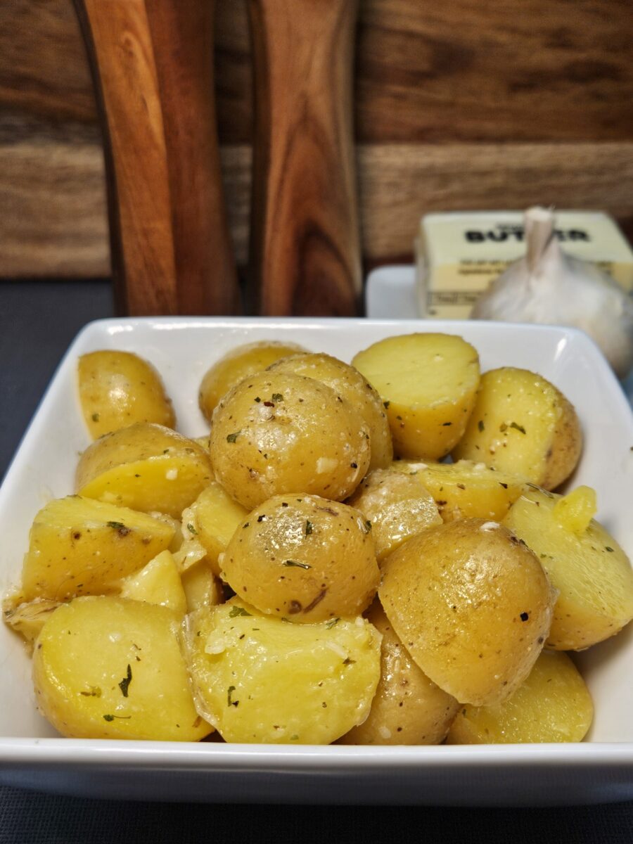 Easy Boiled Garlic Potatoes - Joyful Little Things